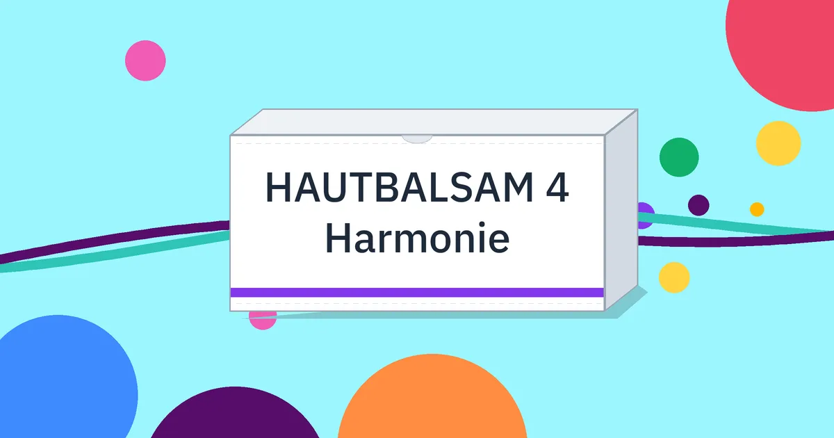 Symbolbild: Packung mit der Aufschrift HAUTBALSAM 4 Harmonie (PZN 19393640) – Verfügbarkeit und Bezug in Apotheken in Frankfurt am Main