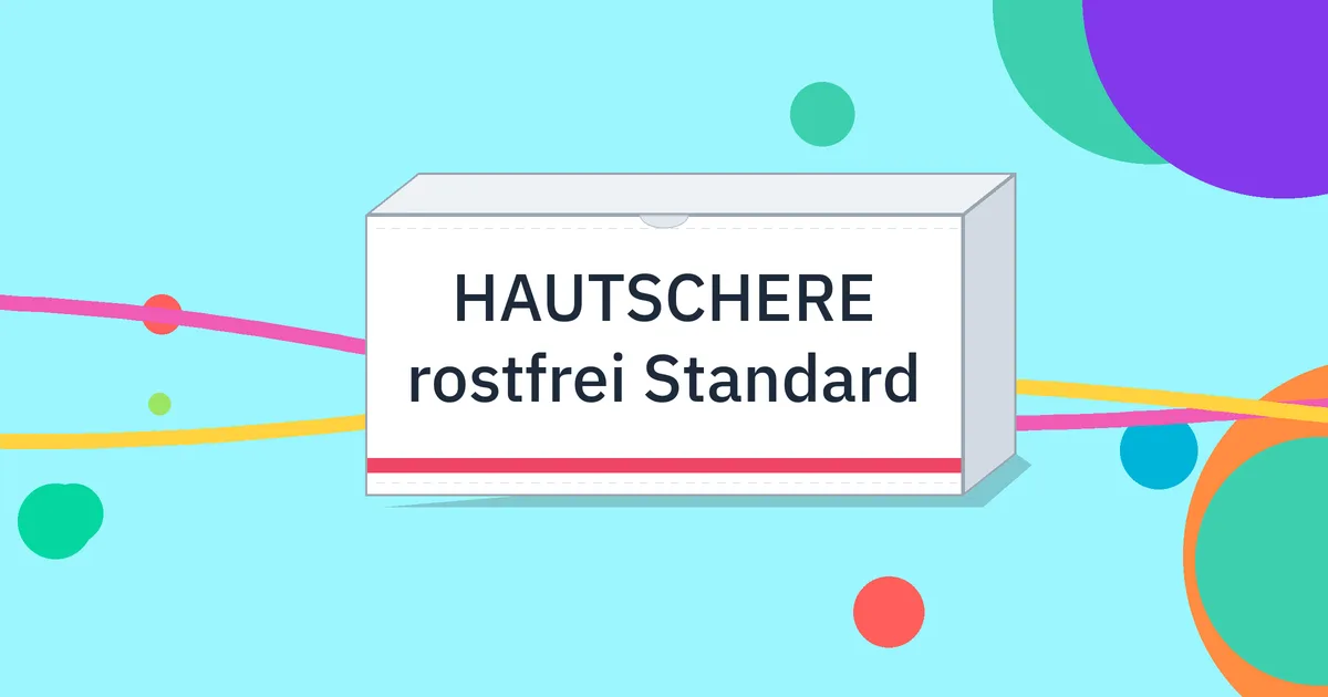 Symbolbild: Packung mit der Aufschrift HAUTSCHERE rostfrei Standard (PZN 01503789) – Verfügbarkeit und Bezug in Apotheken in Frankfurt am Main