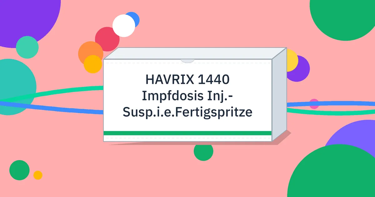 Symbolbild: Packung mit der Aufschrift HAVRIX 1440 Impfdosis Inj.-Susp.i.e.Fertigspritze (PZN 01495191) – Verfügbarkeit und Bezug in Apotheken in Frankfurt am Main