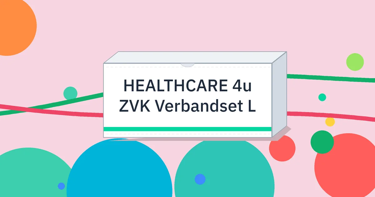 Symbolbild: Packung mit der Aufschrift HEALTHCARE 4u ZVK Verbandset L (PZN 19105204) – Verfügbarkeit und Bezug in Apotheken in Frankfurt am Main