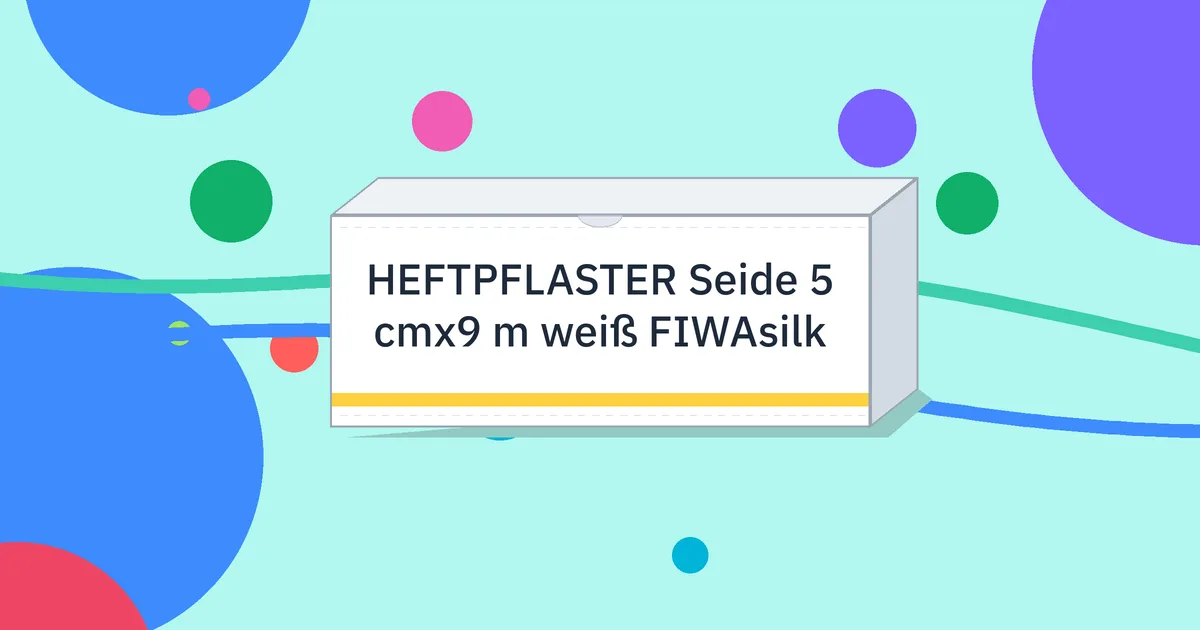 Symbolbild: Packung mit der Aufschrift HEFTPFLASTER Seide 5 cmx9 m weiß FIWAsilk (PZN 13827936) – Verfügbarkeit und Bezug in Apotheken in Frankfurt am Main