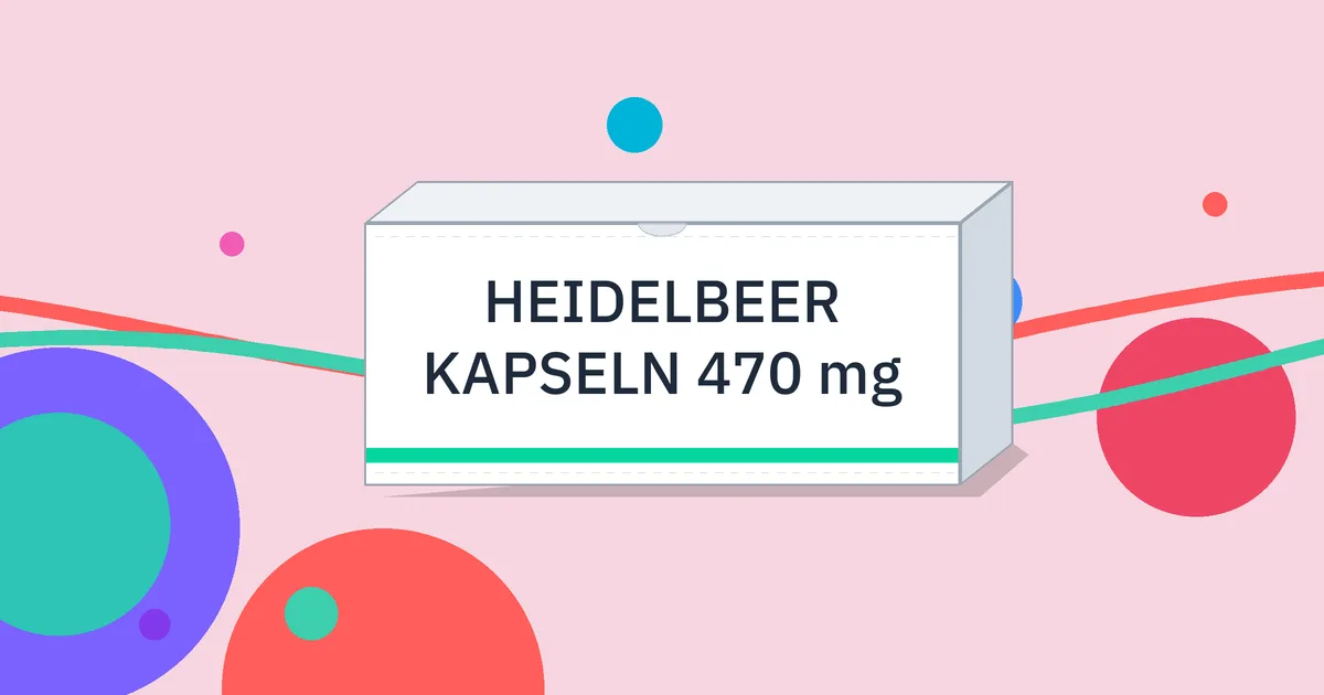 Symbolbild: Packung mit der Aufschrift HEIDELBEER KAPSELN 470 mg (PZN 10063651) – Verfügbarkeit und Bezug in Apotheken in Frankfurt am Main