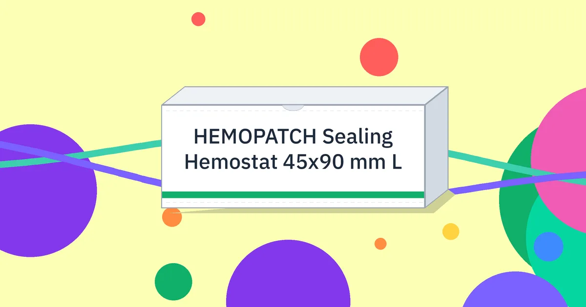 Symbolbild: Packung mit der Aufschrift HEMOPATCH Sealing Hemostat 45x90 mm L (PZN 13919874) – Verfügbarkeit und Bezug in Apotheken in Frankfurt am Main