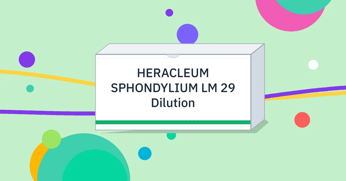 Symbolbild: Packung mit der Aufschrift HERACLEUM SPHONDYLIUM LM 29 Dilution (PZN 13552764) – Verfügbarkeit und Bezug in Apotheken in Frankfurt am Main