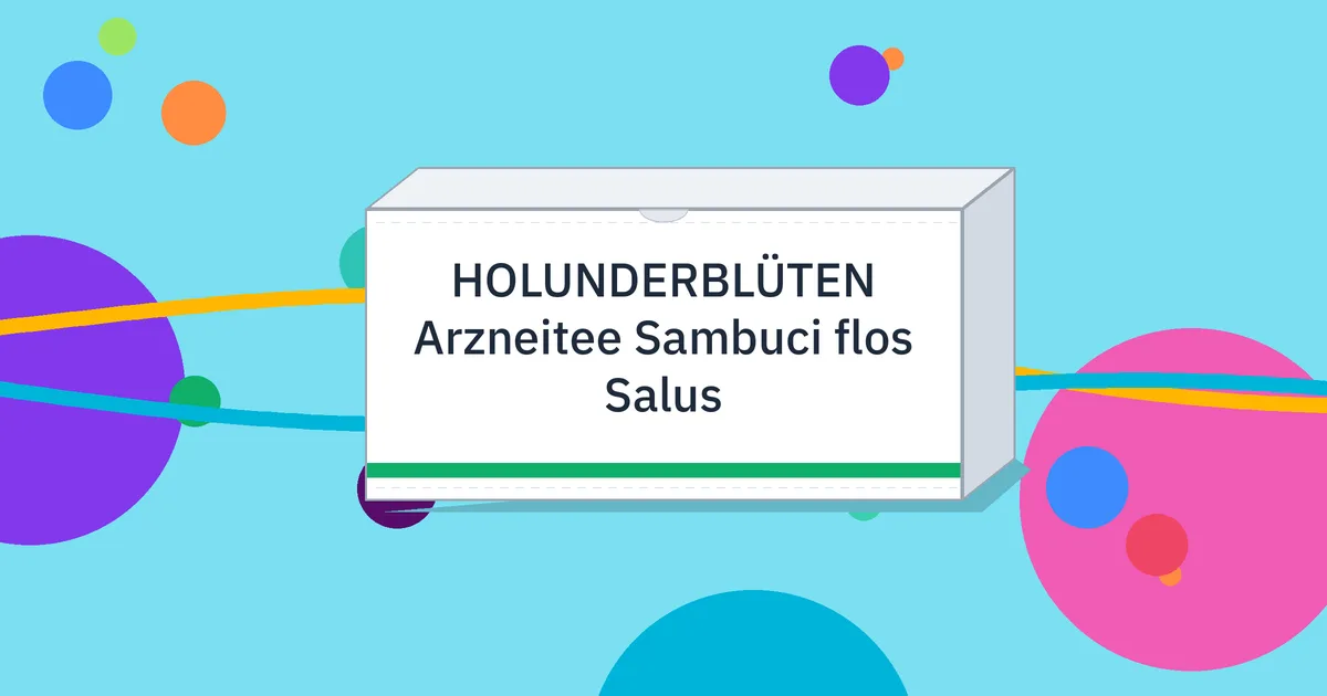 Symbolbild: Packung mit der Aufschrift HOLUNDERBLÜTEN Arzneitee Sambuci flos Salus (PZN 16875350) – Verfügbarkeit und Bezug in Apotheken in Frankfurt am Main