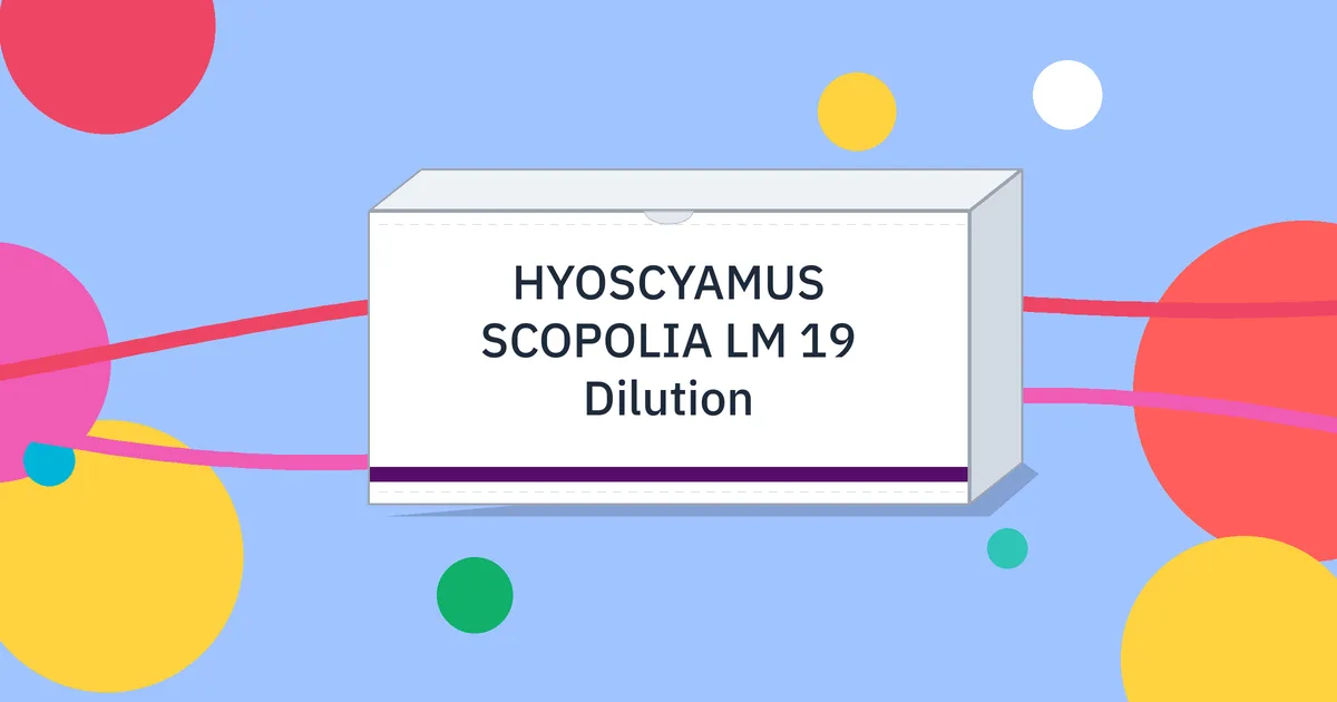 Symbolbild: Packung mit der Aufschrift HYOSCYAMUS SCOPOLIA LM 19 Dilution (PZN 13557773) – Verfügbarkeit und Bezug in Apotheken in Frankfurt am Main