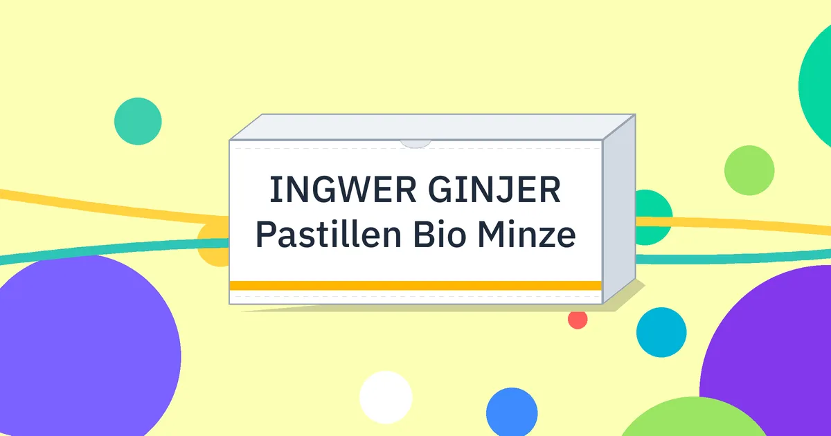 Symbolbild: Packung mit der Aufschrift INGWER GINJER Pastillen Bio Minze (PZN 15249998) – Verfügbarkeit und Bezug in Apotheken in Frankfurt am Main