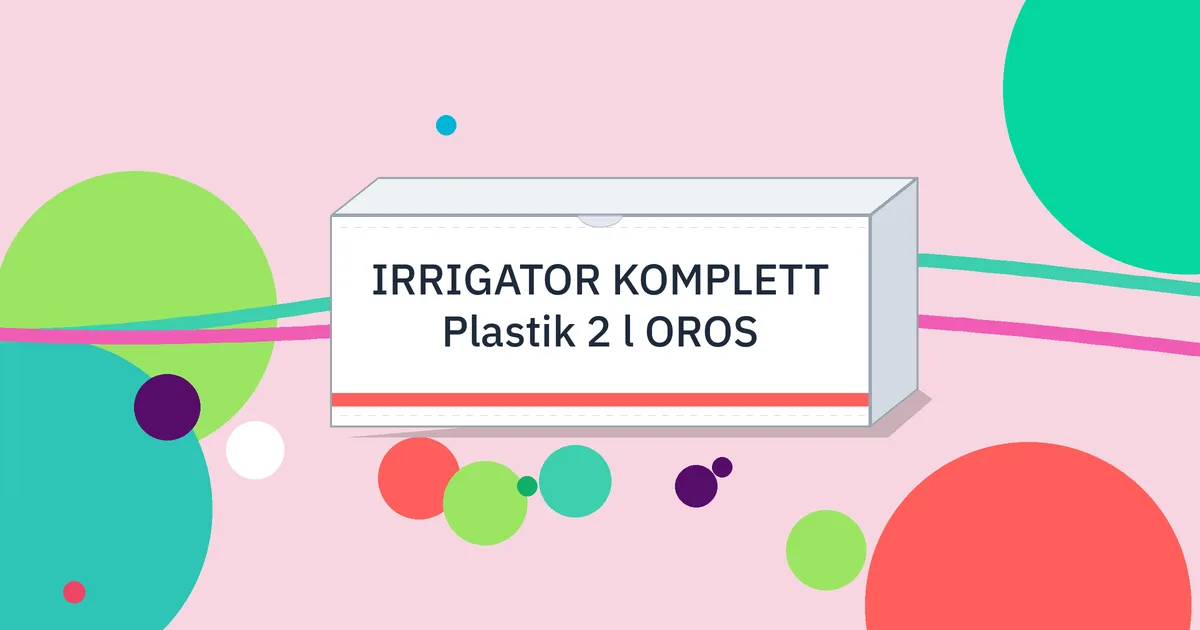 Symbolbild: Packung mit der Aufschrift IRRIGATOR KOMPLETT Plastik 2 l OROS (PZN 02349014) – Verfügbarkeit und Bezug in Apotheken in Frankfurt am Main