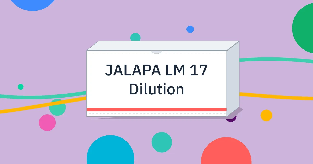 Symbolbild: Packung mit der Aufschrift JALAPA LM 17 Dilution (PZN 13561912) – Verfügbarkeit und Bezug in Apotheken in Frankfurt am Main