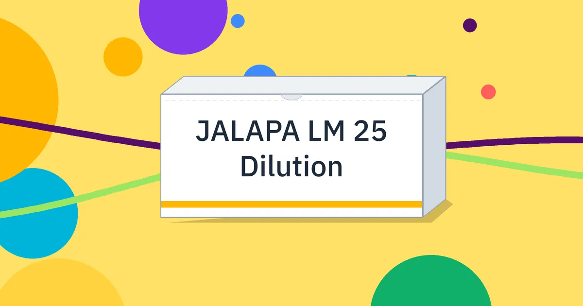 Symbolbild: Packung mit der Aufschrift JALAPA LM 25 Dilution (PZN 13562018) – Verfügbarkeit und Bezug in Apotheken in Frankfurt am Main