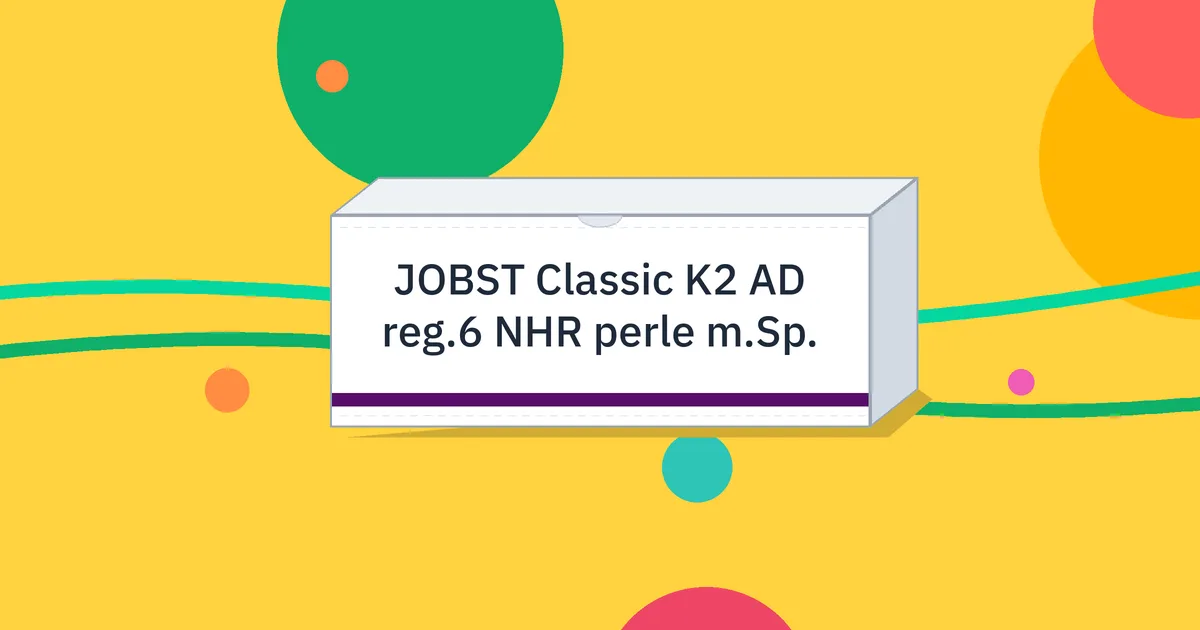 Symbolbild: Packung mit der Aufschrift JOBST Classic K2 AD reg.6 NHR perle m.Sp. (PZN 13061693) – Verfügbarkeit und Bezug in Apotheken in Frankfurt am Main