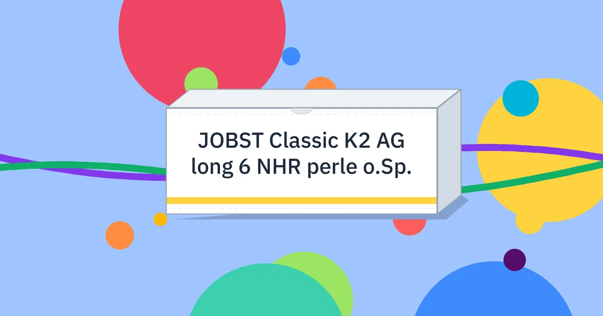 Symbolbild: Packung mit der Aufschrift JOBST Classic K2 AG long 6 NHR perle o.Sp. (PZN 11269739) – Verfügbarkeit und Bezug in Apotheken in Frankfurt am Main