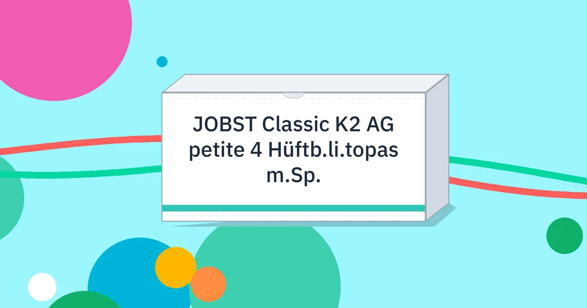 Symbolbild: Packung mit der Aufschrift JOBST Classic K2 AG petite 4 Hüftb.li.topas m.Sp. (PZN 13064444) – Verfügbarkeit und Bezug in Apotheken in Frankfurt am Main