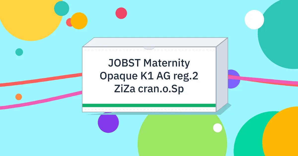 Symbolbild: Packung mit der Aufschrift JOBST Maternity Opaque K1 AG reg.2 ZiZa cran.o.Sp (PZN 15856907) – Verfügbarkeit und Bezug in Apotheken in Frankfurt am Main