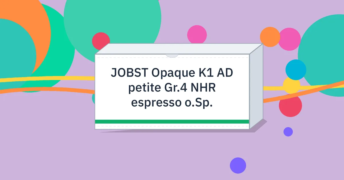 Symbolbild: Packung mit der Aufschrift JOBST Opaque K1 AD petite Gr.4 NHR espresso o.Sp. (PZN 16264451) – Verfügbarkeit und Bezug in Apotheken in Frankfurt am Main
