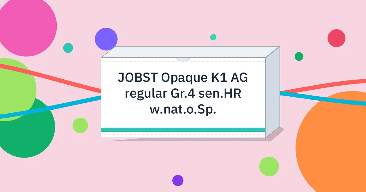 Symbolbild: Packung mit der Aufschrift JOBST Opaque K1 AG regular Gr.4 sen.HR w.nat.o.Sp. (PZN 13096444) – Verfügbarkeit und Bezug in Apotheken in Frankfurt am Main