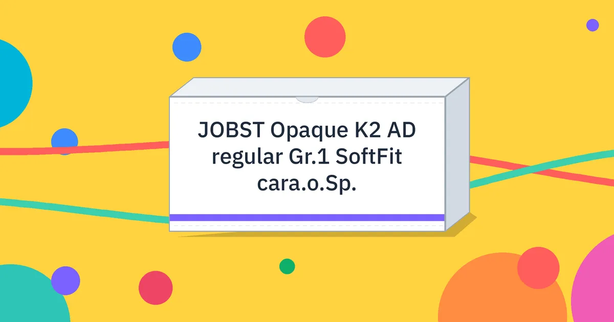 Symbolbild: Packung mit der Aufschrift JOBST Opaque K2 AD regular Gr.1 SoftFit cara.o.Sp. (PZN 11249783) – Verfügbarkeit und Bezug in Apotheken in Frankfurt am Main