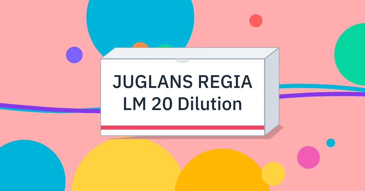 Symbolbild: Packung mit der Aufschrift JUGLANS REGIA LM 20 Dilution (PZN 12916218) – Verfügbarkeit und Bezug in Apotheken in Frankfurt am Main