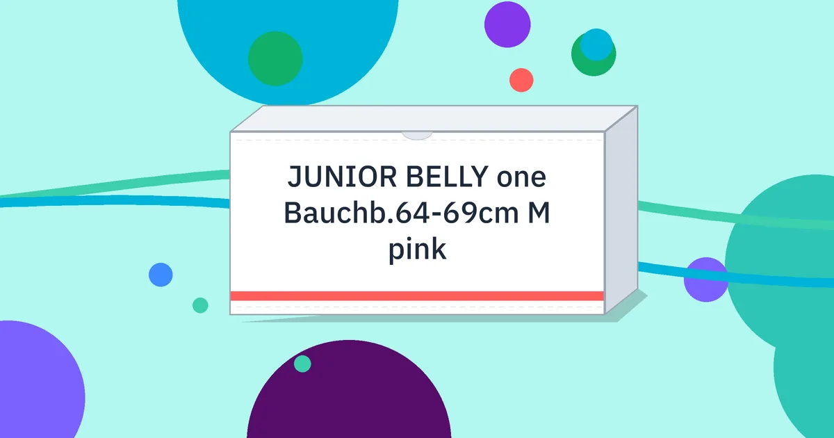 Symbolbild: Packung mit der Aufschrift JUNIOR BELLY one Bauchb.64-69cm M pink (PZN 13247848) – Verfügbarkeit und Bezug in Apotheken in Frankfurt am Main