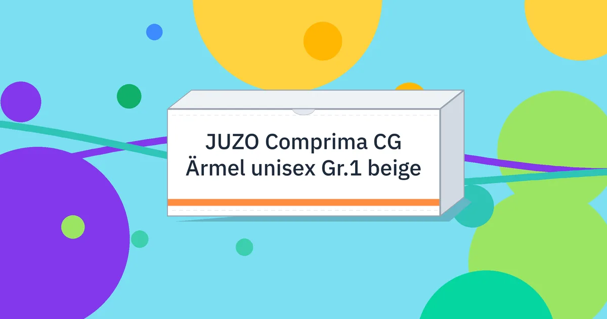 Symbolbild: Packung mit der Aufschrift JUZO Comprima CG Ärmel unisex Gr.1 beige (PZN 20781815) – Verfügbarkeit und Bezug in Apotheken in Frankfurt am Main