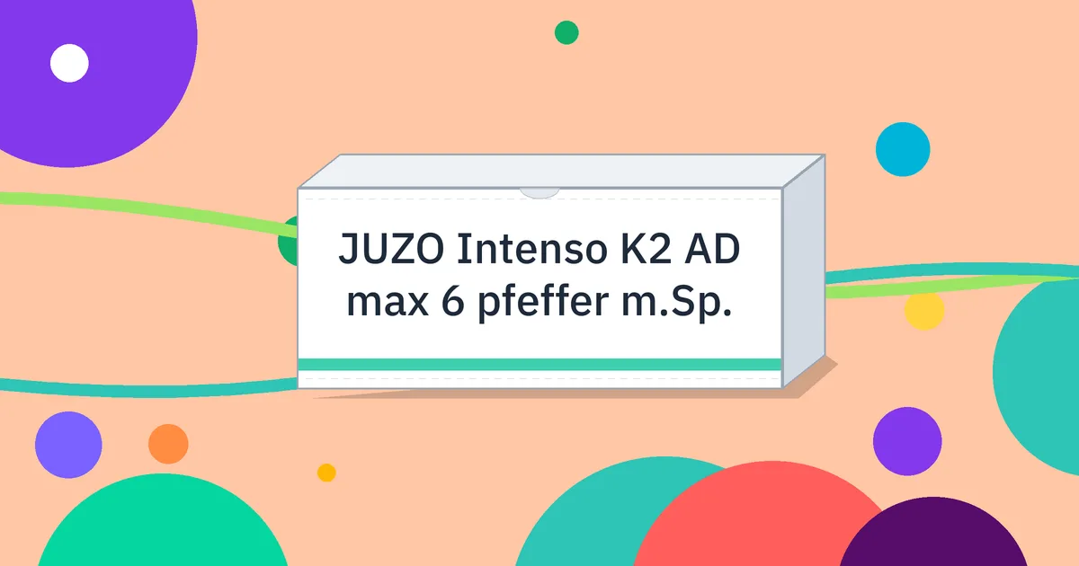 Symbolbild: Packung mit der Aufschrift JUZO Intenso K2 AD max 6 pfeffer m.Sp. (PZN 18609090) – Verfügbarkeit und Bezug in Apotheken in Frankfurt am Main