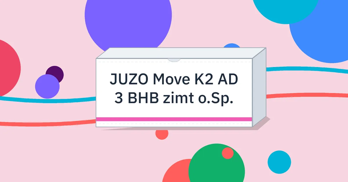 Symbolbild: Packung mit der Aufschrift JUZO Move K2 AD 3 BHB zimt o.Sp. (PZN 18508259) – Verfügbarkeit und Bezug in Apotheken in Frankfurt am Main