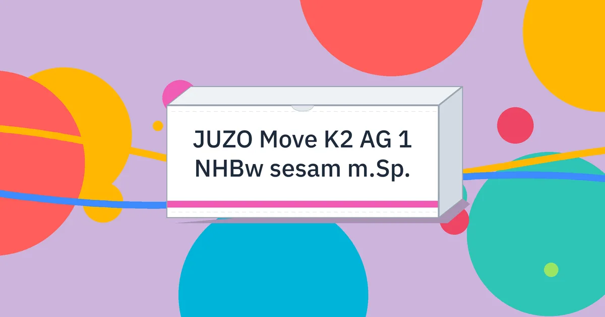 Symbolbild: Packung mit der Aufschrift JUZO Move K2 AG 1 NHBw sesam m.Sp. (PZN 18523135) – Verfügbarkeit und Bezug in Apotheken in Frankfurt am Main