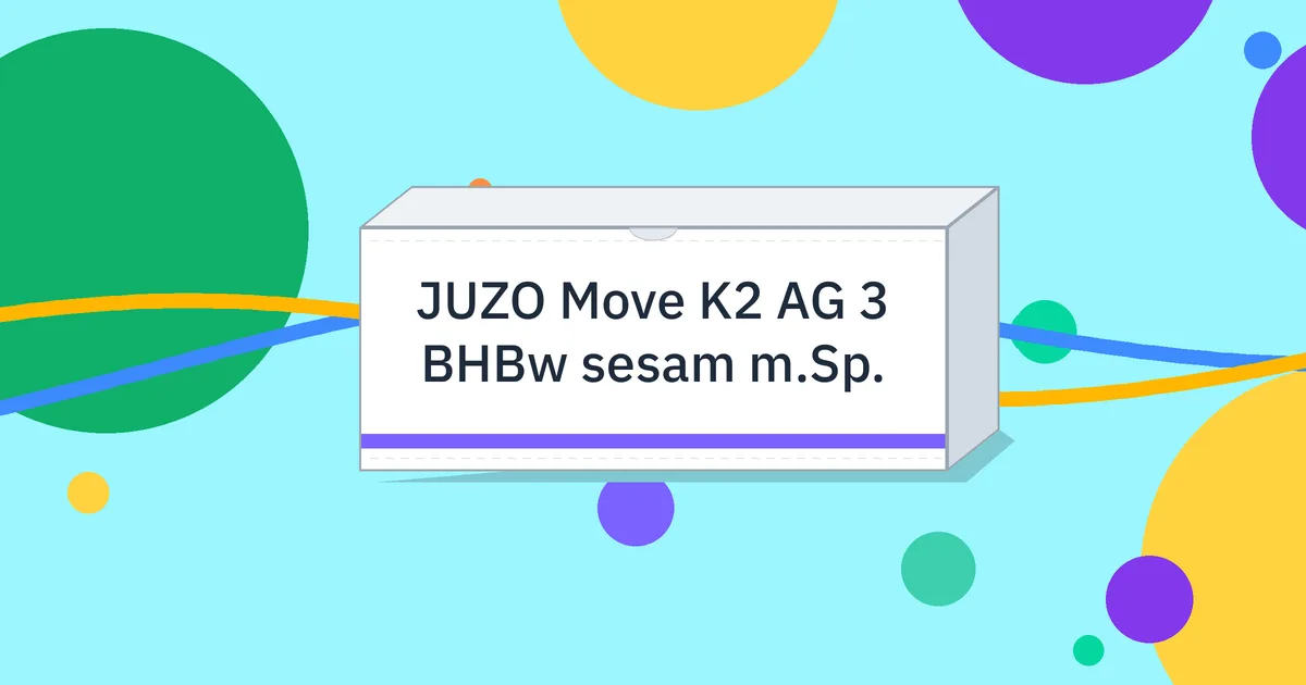 Symbolbild: Packung mit der Aufschrift JUZO Move K2 AG 3 BHBw sesam m.Sp. (PZN 18524488) – Verfügbarkeit und Bezug in Apotheken in Frankfurt am Main