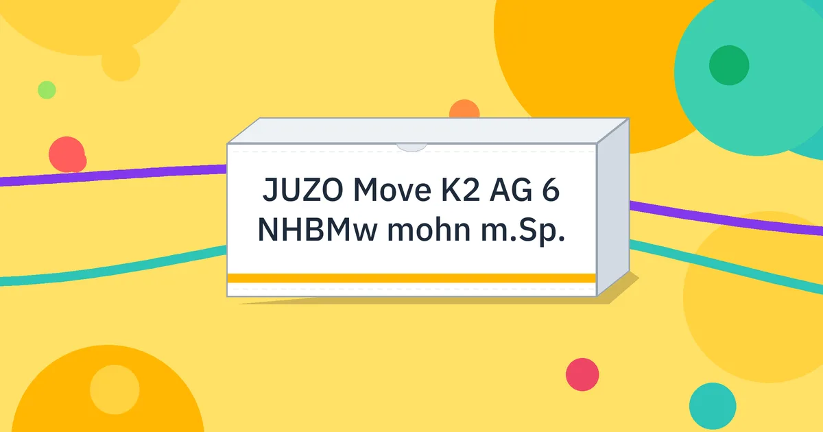 Symbolbild: Packung mit der Aufschrift JUZO Move K2 AG 6 NHBMw mohn m.Sp. (PZN 18555218) – Verfügbarkeit und Bezug in Apotheken in Frankfurt am Main