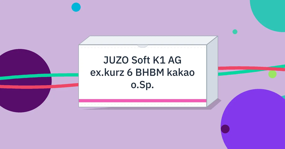 Symbolbild: Packung mit der Aufschrift JUZO Soft K1 AG ex.kurz 6 BHBM kakao o.Sp. (PZN 14858637) – Verfügbarkeit und Bezug in Apotheken in Frankfurt am Main