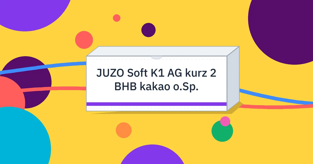 Symbolbild: Packung mit der Aufschrift JUZO Soft K1 AG kurz 2 BHB kakao o.Sp. (PZN 14823188) – Verfügbarkeit und Bezug in Apotheken in Frankfurt am Main