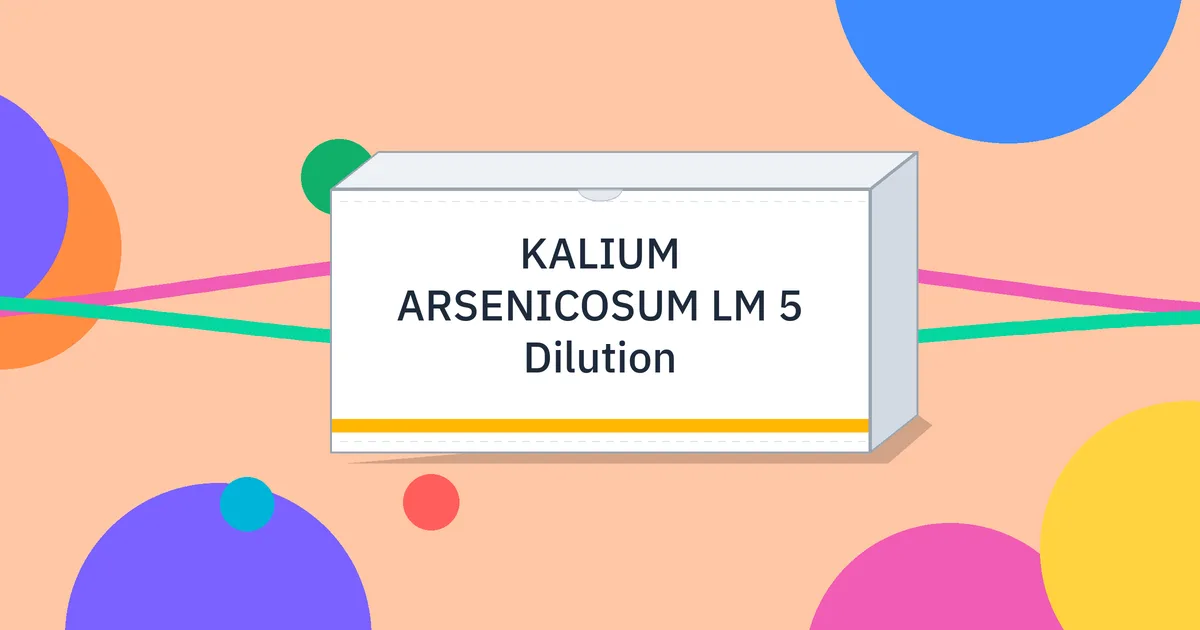 Symbolbild: Packung mit der Aufschrift KALIUM ARSENICOSUM LM 5 Dilution (PZN 12916951) – Verfügbarkeit und Bezug in Apotheken in Frankfurt am Main