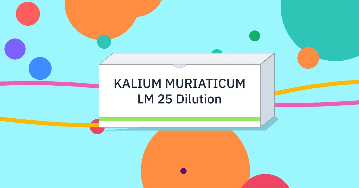 Symbolbild: Packung mit der Aufschrift KALIUM MURIATICUM LM 25 Dilution (PZN 12922957) – Verfügbarkeit und Bezug in Apotheken in Frankfurt am Main