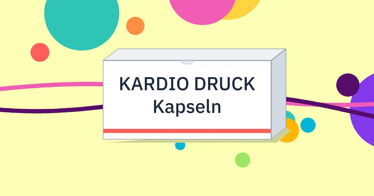 Symbolbild: Packung mit der Aufschrift KARDIO DRUCK Kapseln (PZN 18771376) – Verfügbarkeit und Bezug in Apotheken in Frankfurt am Main