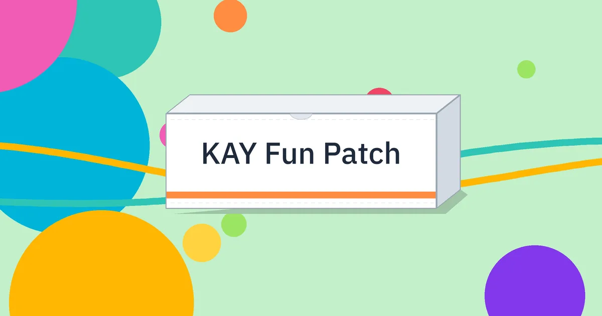 Symbolbild: Packung mit der Aufschrift KAY Fun Patch (PZN 11646627) – Verfügbarkeit und Bezug in Apotheken in Frankfurt am Main