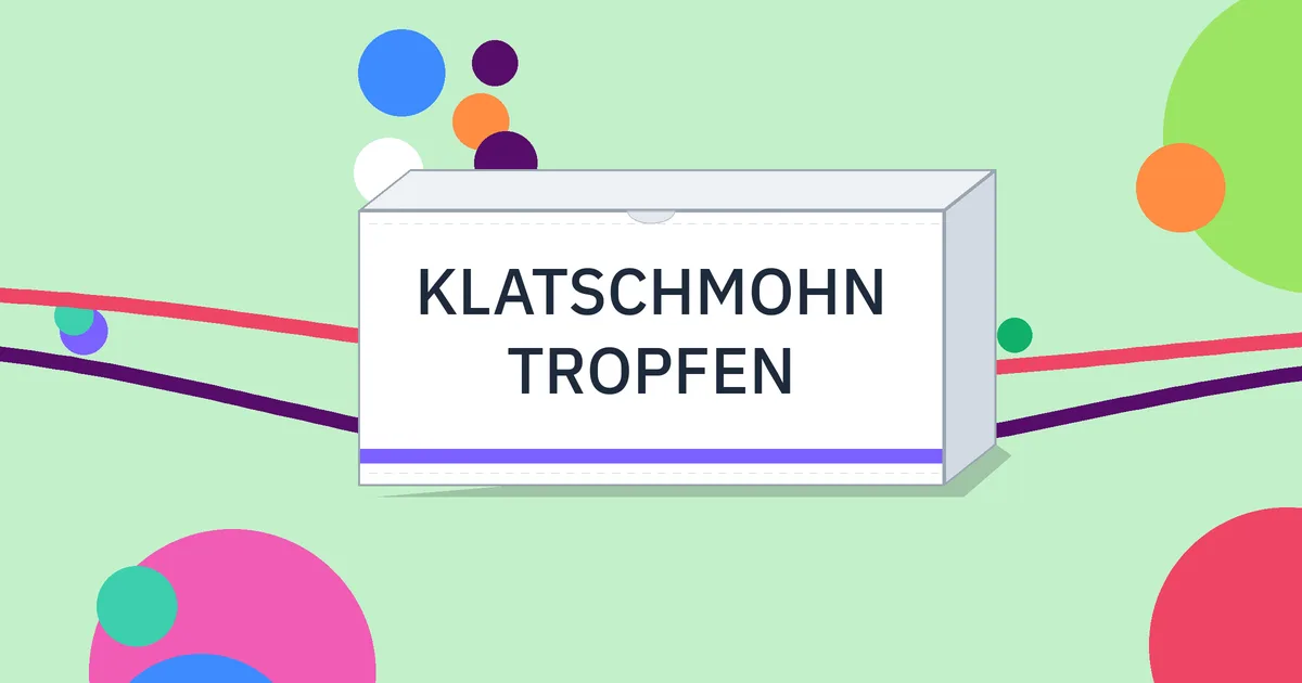 Symbolbild: Packung mit der Aufschrift KLATSCHMOHN TROPFEN (PZN 14128330) – Verfügbarkeit und Bezug in Apotheken in Frankfurt am Main
