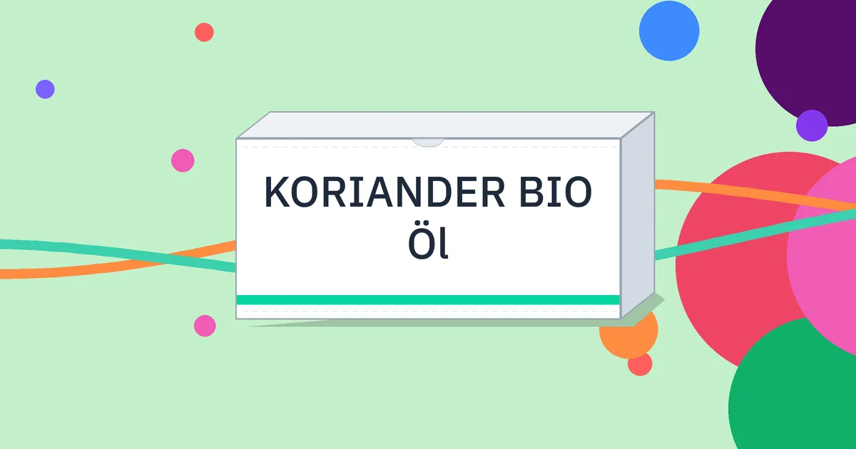 Symbolbild: Packung mit der Aufschrift KORIANDER BIO Öl (PZN 11297411) – Verfügbarkeit und Bezug in Apotheken in Frankfurt am Main