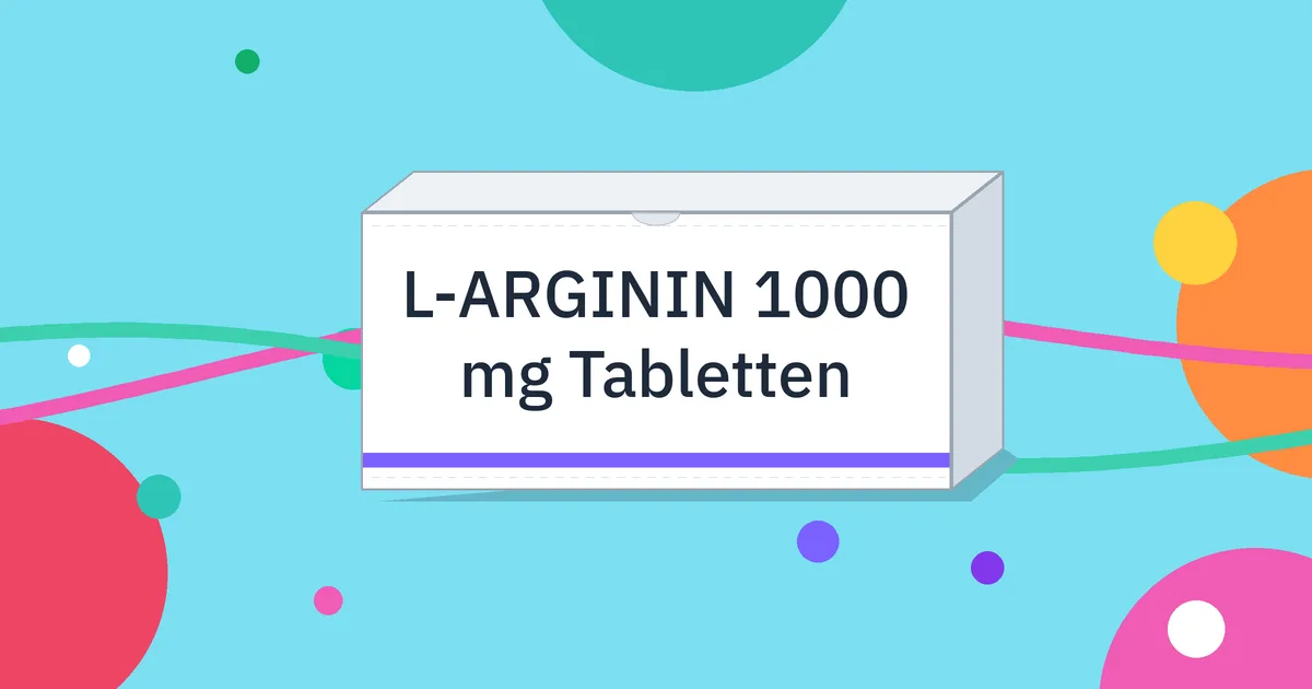Symbolbild: Packung mit der Aufschrift L-ARGININ 1000 mg Tabletten (PZN 14289317) – Verfügbarkeit und Bezug in Apotheken in Frankfurt am Main