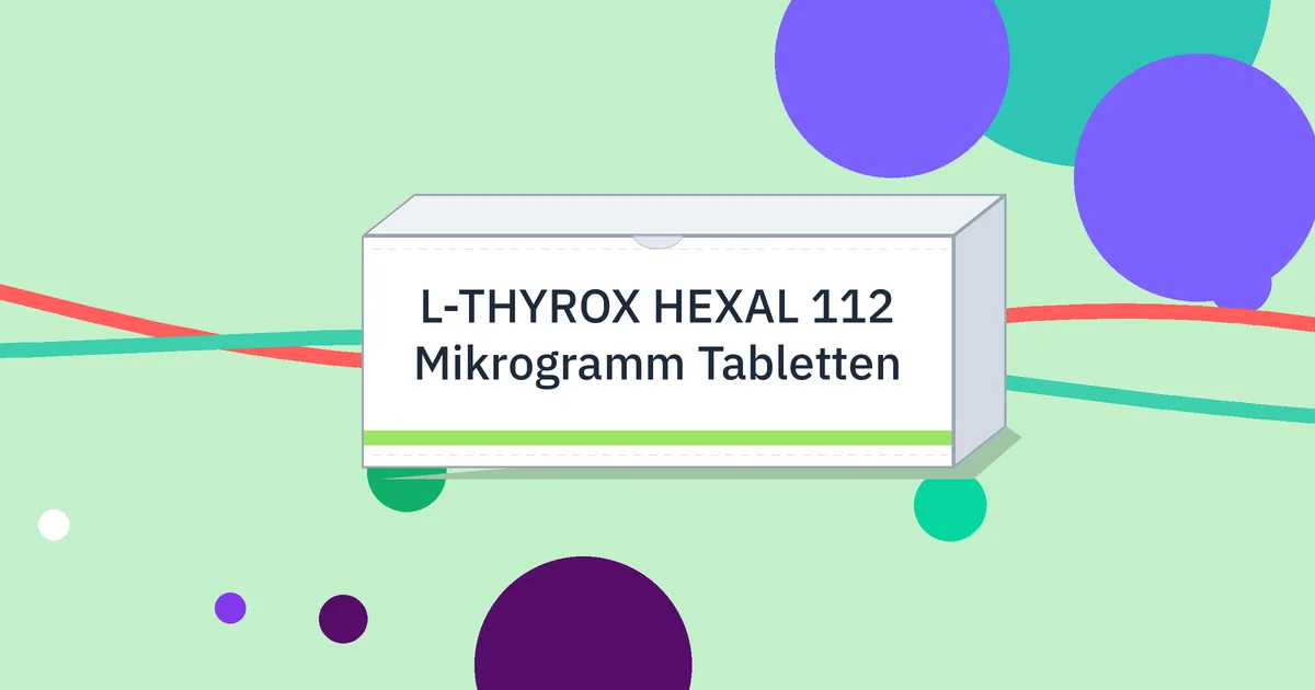 Symbolbild: Packung mit der Aufschrift L-THYROX HEXAL 112 Mikrogramm Tabletten (PZN 04677685) – Verfügbarkeit und Bezug in Apotheken in Frankfurt am Main