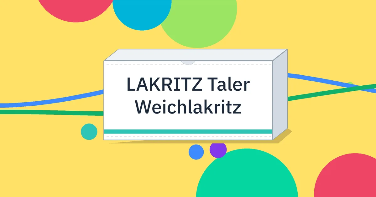Symbolbild: Packung mit der Aufschrift LAKRITZ Taler Weichlakritz (PZN 02455118) – Verfügbarkeit und Bezug in Apotheken in Frankfurt am Main