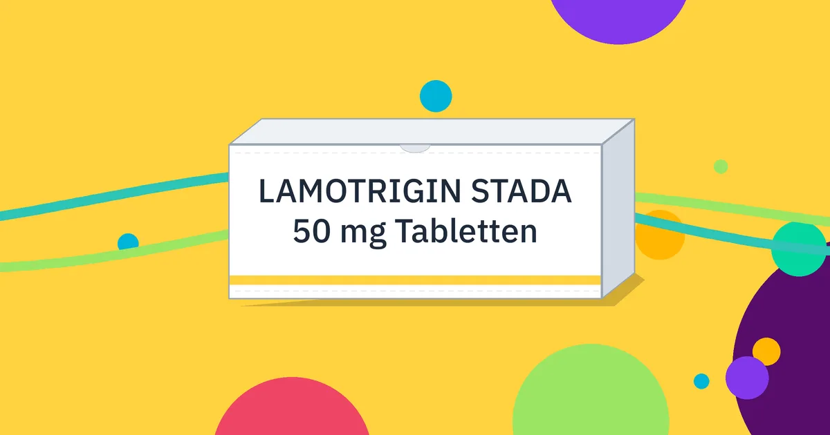 Symbolbild: Packung mit der Aufschrift LAMOTRIGIN STADA 50 mg Tabletten (PZN 04087682) – Verfügbarkeit und Bezug in Apotheken in Frankfurt am Main