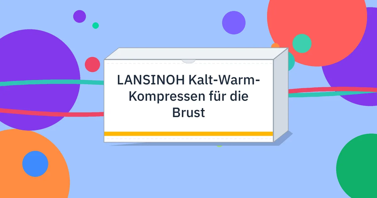 Symbolbild: Packung mit der Aufschrift LANSINOH Kalt-Warm-Kompressen für die Brust (PZN 19132307) – Verfügbarkeit und Bezug in Apotheken in Frankfurt am Main