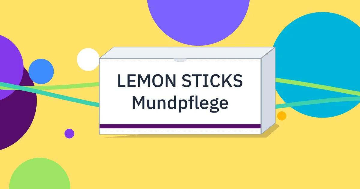 Symbolbild: Packung mit der Aufschrift LEMON STICKS Mundpflege (PZN 19879911) – Verfügbarkeit und Bezug in Apotheken in Frankfurt am Main
