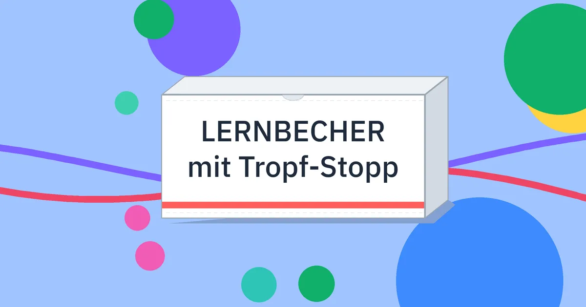 Symbolbild: Packung mit der Aufschrift LERNBECHER mit Tropf-Stopp (PZN 01567051) – Verfügbarkeit und Bezug in Apotheken in Frankfurt am Main