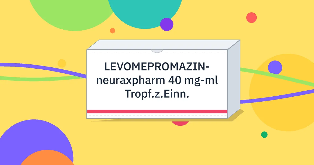 Symbolbild: Packung mit der Aufschrift LEVOMEPROMAZIN-neuraxpharm 40 mg-ml Tropf.z.Einn. (PZN 06867496) – Verfügbarkeit und Bezug in Apotheken in Frankfurt am Main