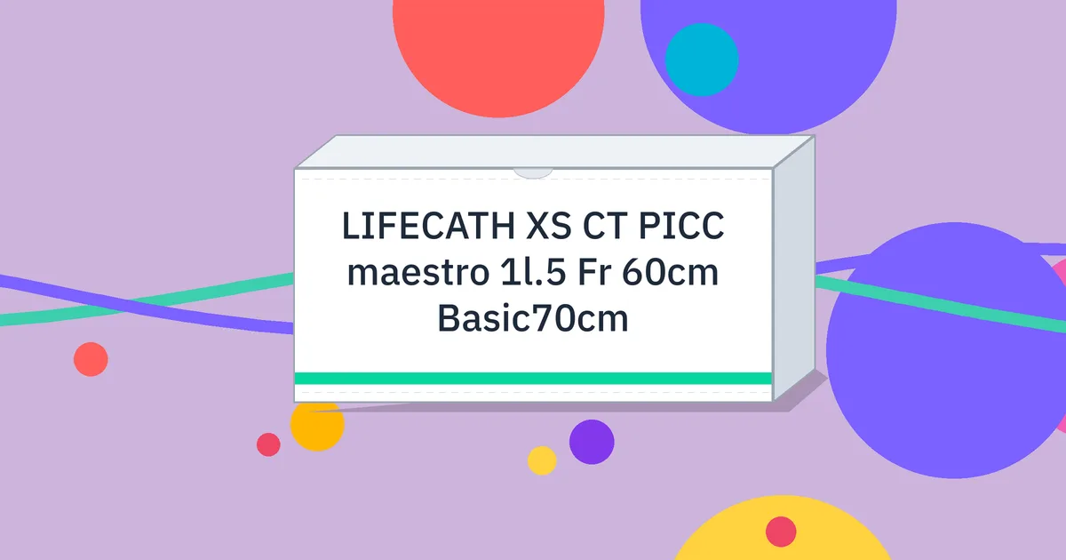 Symbolbild: Packung mit der Aufschrift LIFECATH XS CT PICC maestro 1l.5 Fr 60cm Basic70cm (PZN 19127909) – Verfügbarkeit und Bezug in Apotheken in Frankfurt am Main