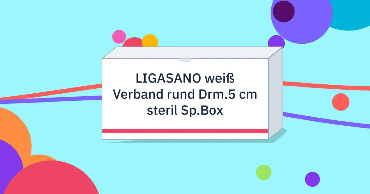 Symbolbild: Packung mit der Aufschrift LIGASANO weiß Verband rund Drm.5 cm steril Sp.Box (PZN 17251634) – Verfügbarkeit und Bezug in Apotheken in Frankfurt am Main