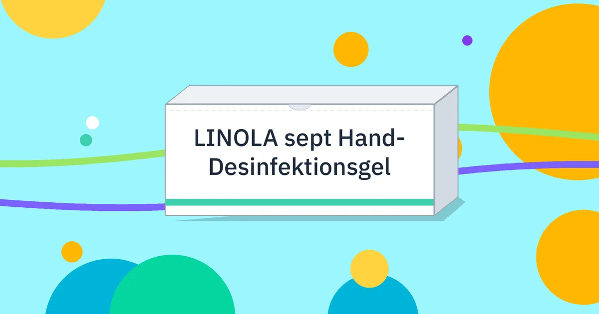 Symbolbild: Packung mit der Aufschrift LINOLA sept Hand-Desinfektionsgel (PZN 16604556) – Verfügbarkeit und Bezug in Apotheken in Frankfurt am Main