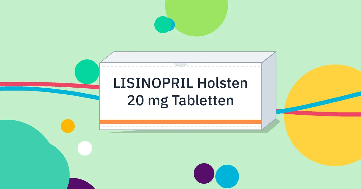 Symbolbild: Packung mit der Aufschrift LISINOPRIL Holsten 20 mg Tabletten (PZN 17258731) – Verfügbarkeit und Bezug in Apotheken in Frankfurt am Main