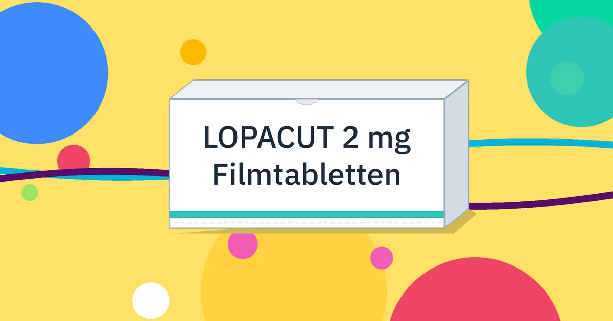 Symbolbild: Packung mit der Aufschrift LOPACUT 2 mg Filmtabletten (PZN 03031544) – Verfügbarkeit und Bezug in Apotheken in Frankfurt am Main